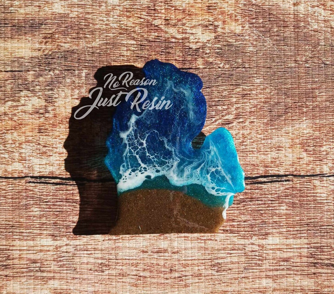 4.5 Mitten Magnet Michigan Sand Caseville Beach Sand Resin Art Lake ...