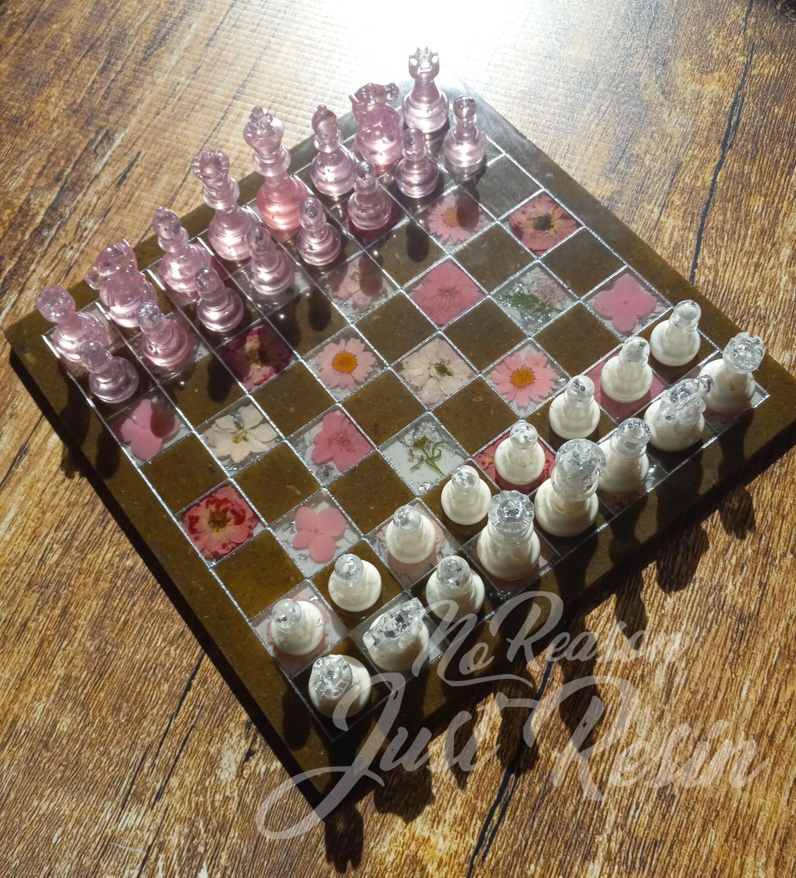 Made to Order Resin Flower Chess Set Real Flowers Pick Your - Etsy