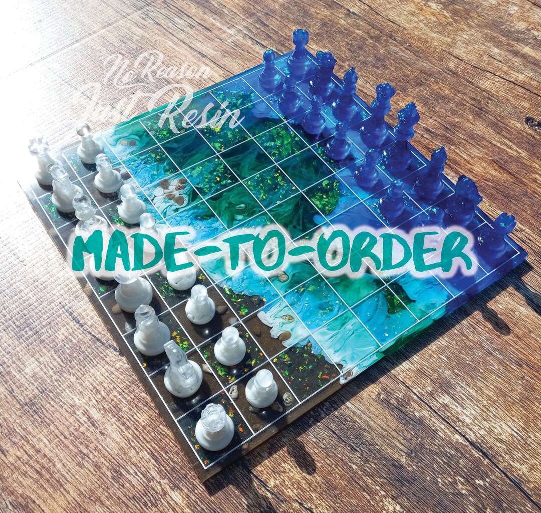 Made to Order Ocean Chess Set Beach Theme Resin Chess Lake - Etsy