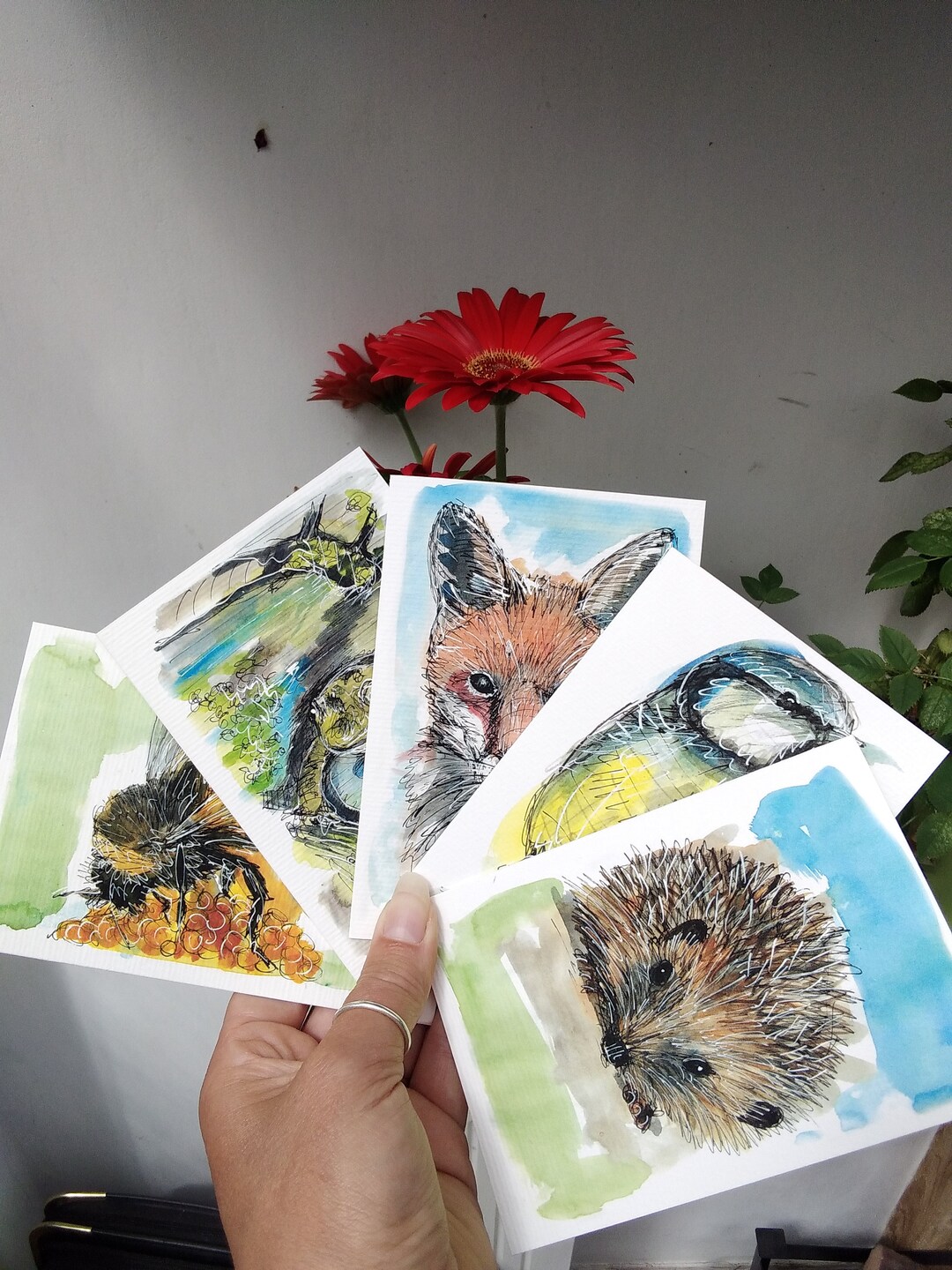Set of 10 Wildlife Notelets - Etsy UK