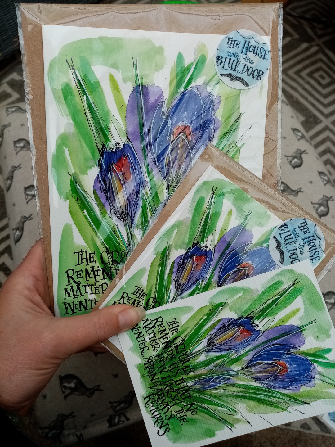 Crocus Flower Quote Illustration Range of Cards - Etsy