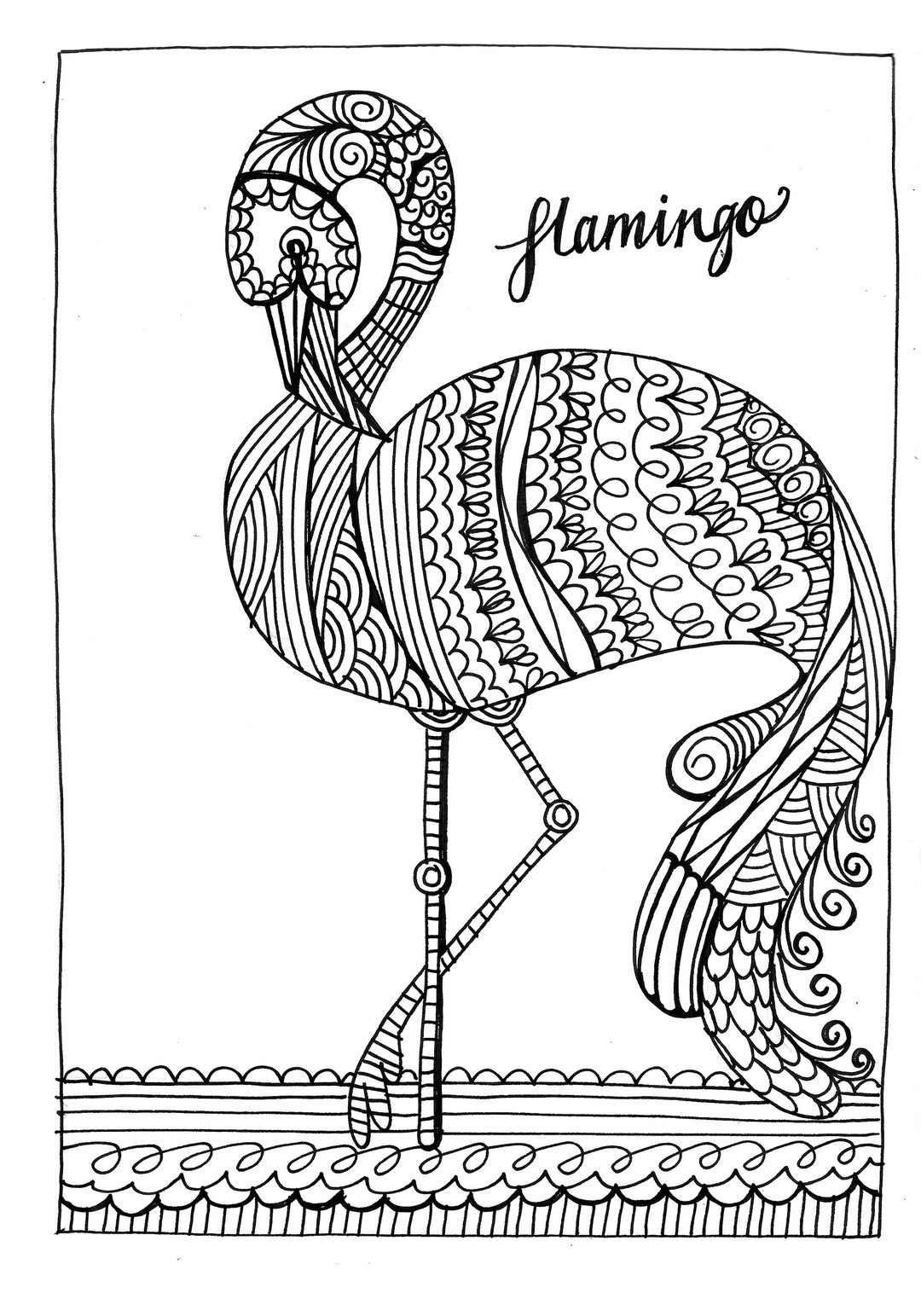 Flamingo Mindfulness Colouring Sheet - Etsy Australia