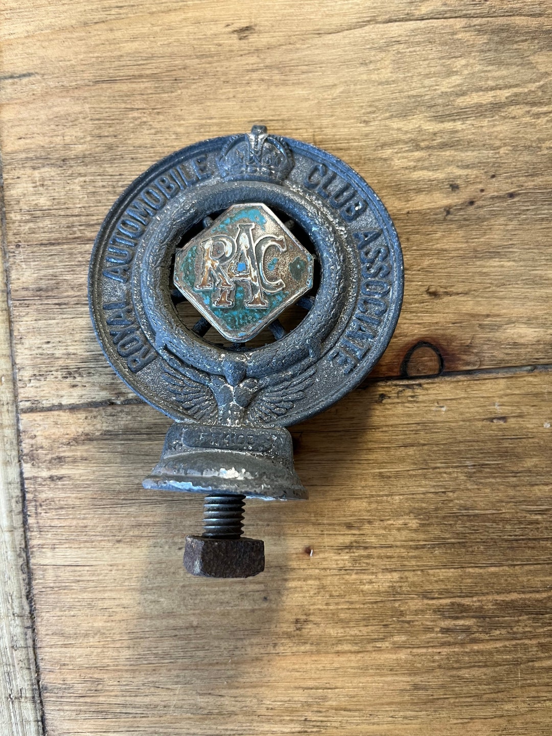 Vintage RAC Car Badge. 1930s Blue Lozenge in Centre of a Cast Ring With ...