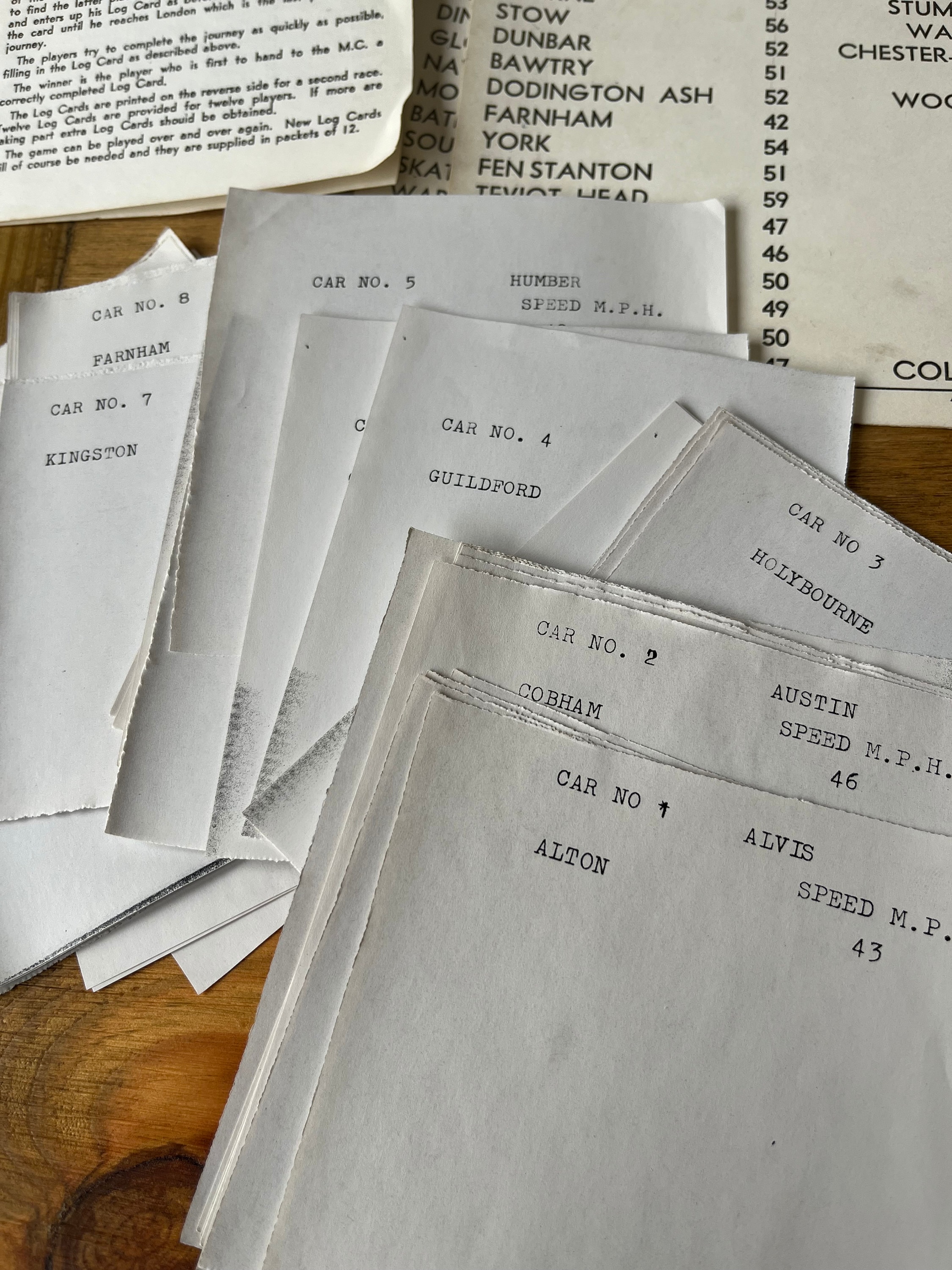 Vintage BRRRR Car Racing Card Game. Game No 5. - Etsy