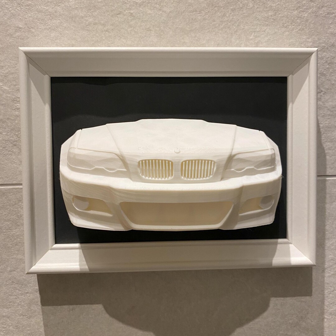 Custom BMW M3 E46 Framed Low Poly Car Front Bumper 3D Art Portrait Wall ...