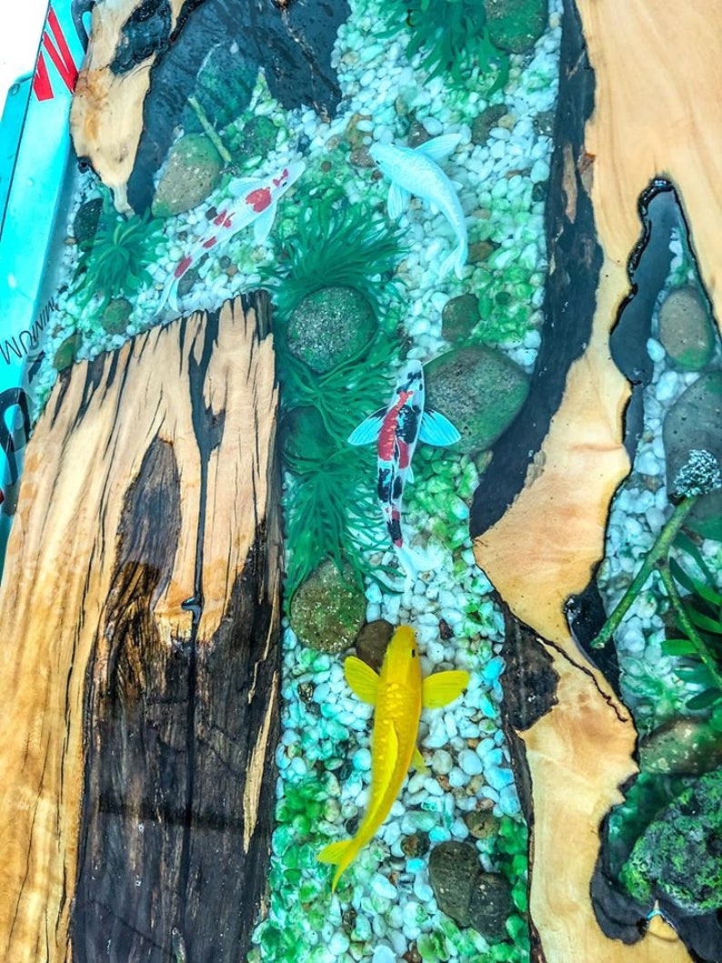 Resin table with fish shape | Etsy