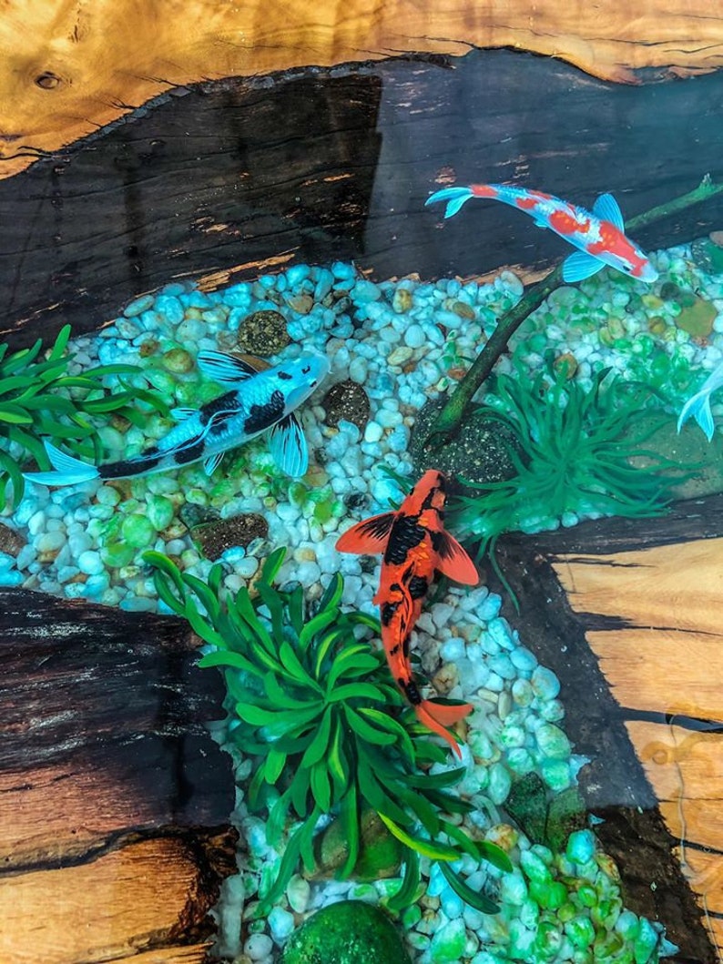 Resin table with fish shape | Etsy