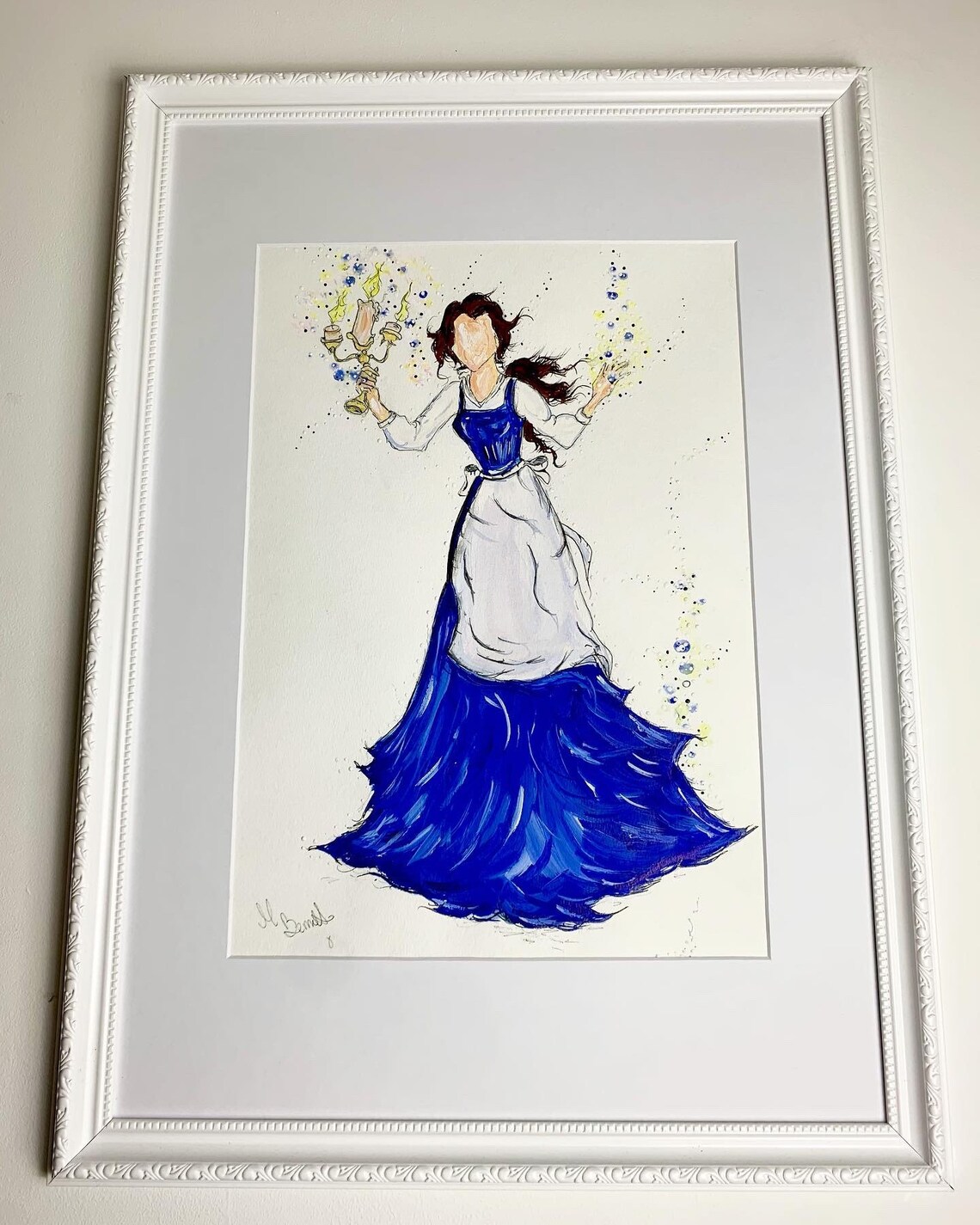 Belle Original Framed Painting Disney Art Disney Princess | Etsy