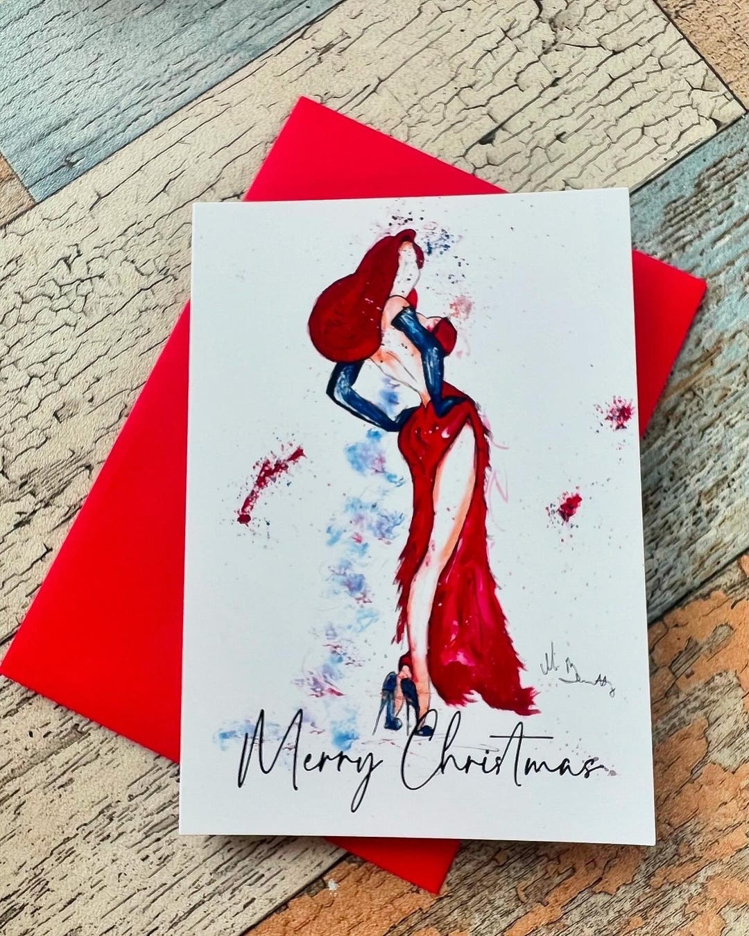 Jessica Rabbit A5 Christmas Card Jessica Rabbit Art - Etsy UK