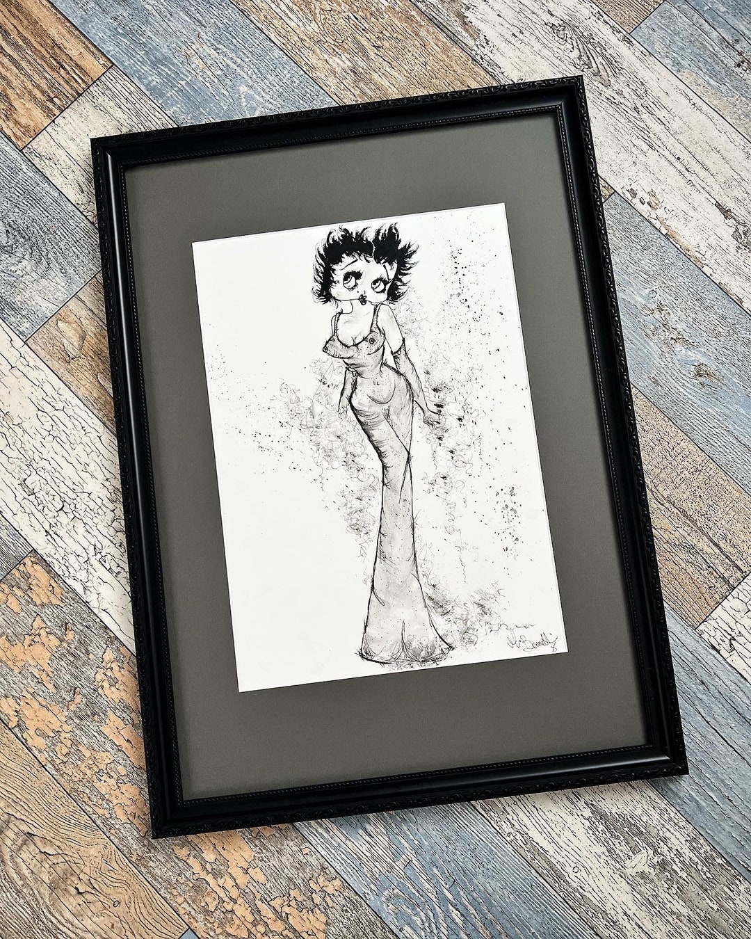 Betty Boop Original Framed Painting Betty Boop Painting - Etsy