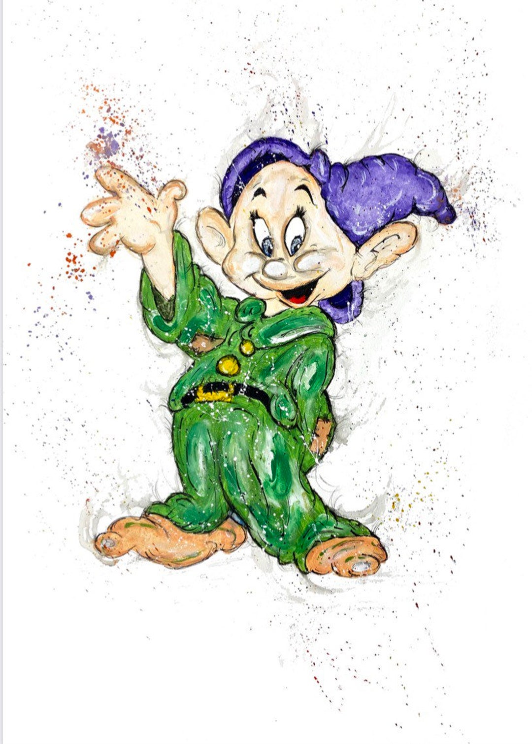 Dopey Print Snow White and the 7 Dwarfs Limited Edition Print Edition ...