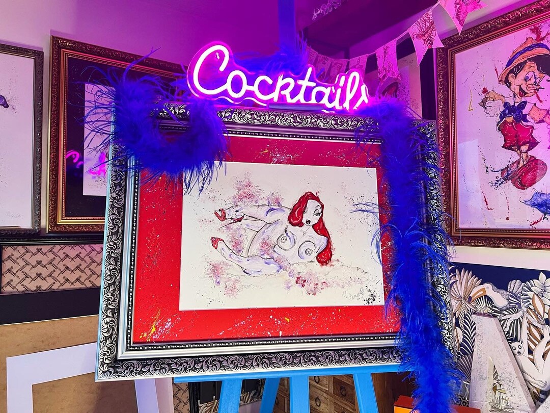 Jessica Rabbit Original Painting Framed & Mounted Jessica Rabbit Art ...