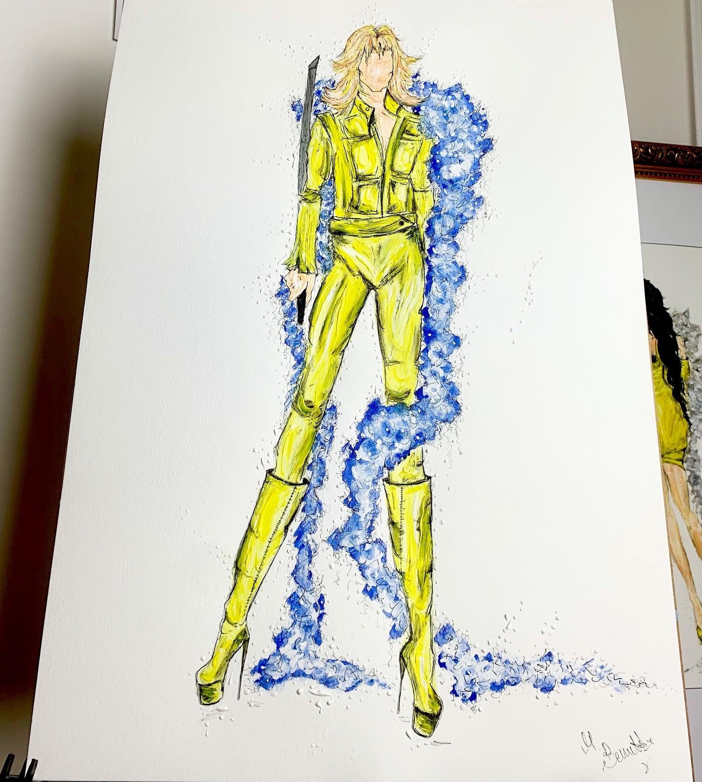 Kill Bill Painting Framed Original Kill Bill Art Uma | Etsy