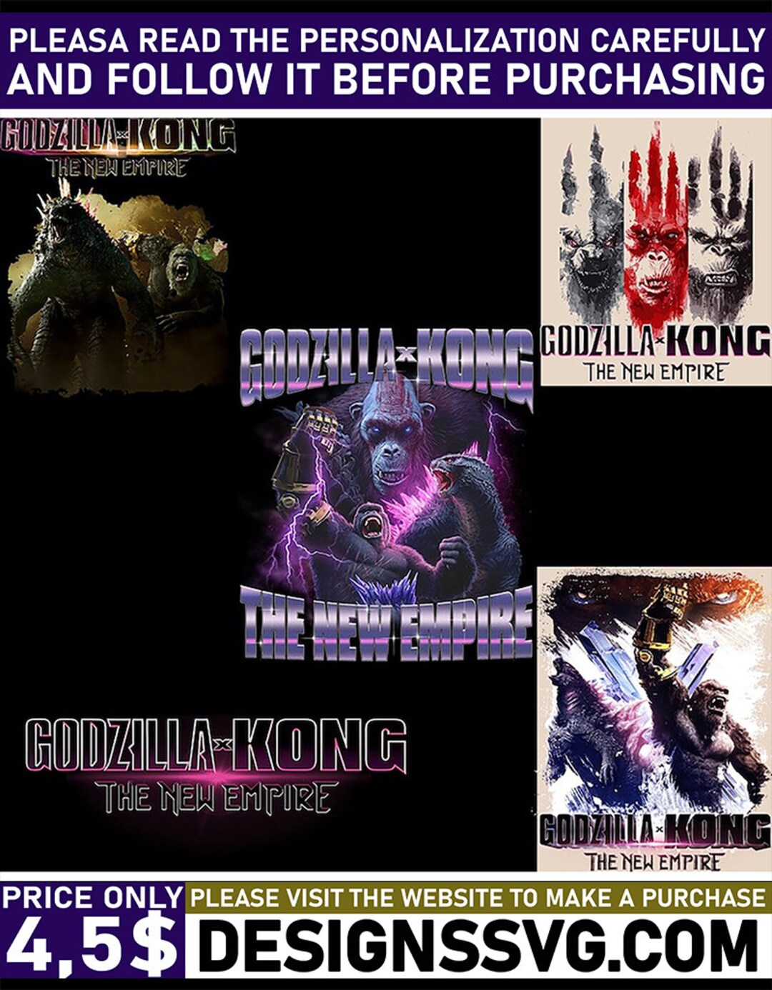 Godzilla X Kong the New Empire Png, Godzilla X Kong 2024 Png, Godzilla Movie Png, Godzilla Movie ...