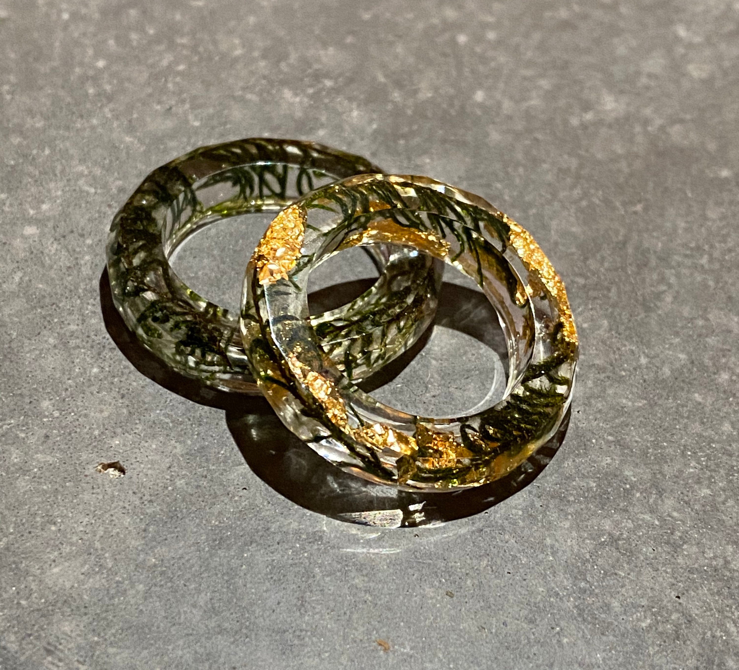 Natur Ring Moos-Gold Ring | Etsy