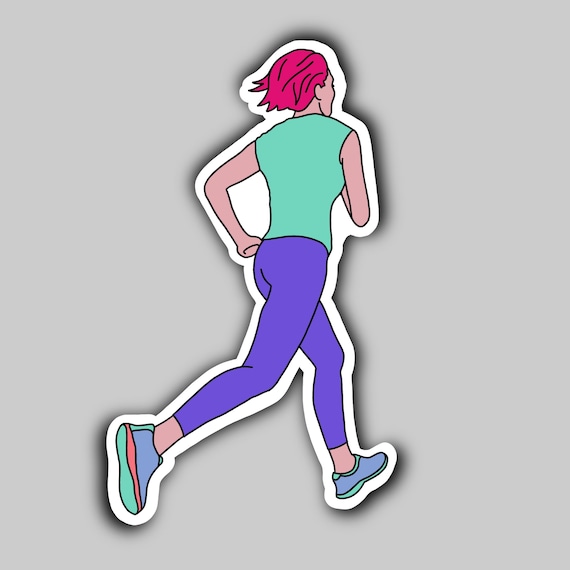 Vinyl Die-cut Running Sticker Runner Sticker Woman Running | Etsy