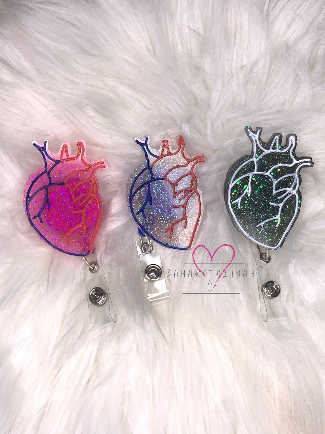 Nurse Badge Reel Cardiology Badge Reel, Anatomical Heart Badge Reel ...
