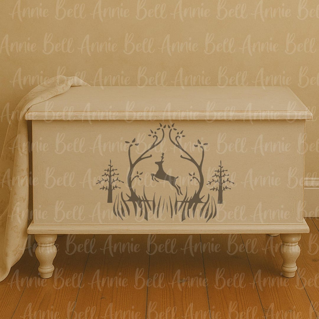 STENCIL 'jumping Stag Folk Art' Superior, Flexible, Reusable, 250 ...