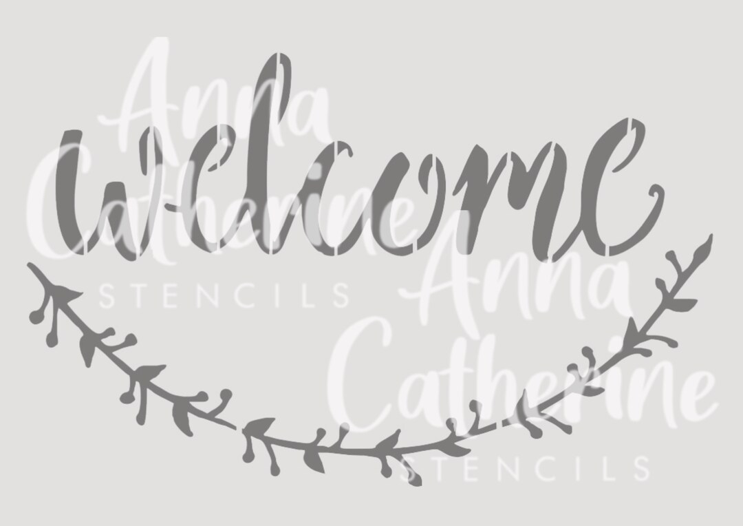 French Shabby Chic Stencil Welcome Sign 190 Micron Mylar Furniture Wall ...