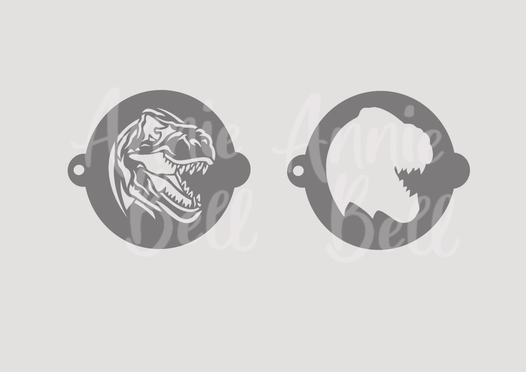 STENCILS 't-rex Dinosaur' Face Paint/craft Mini Double Layer Stencils ...