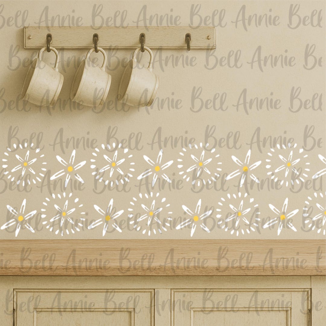 STENCIL 'daisy Border' Repeating Pattern, Superior, Flexible, Reusable ...
