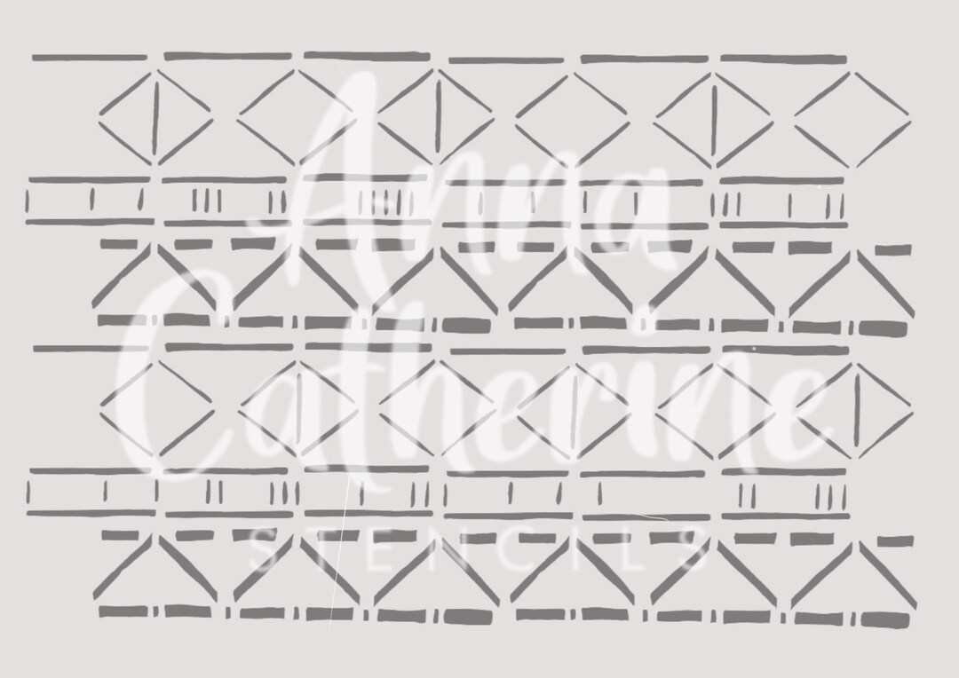 STENCIL Tribal Repeating Pattern Mud Cloth Stencil 190 Micron Mylar ...