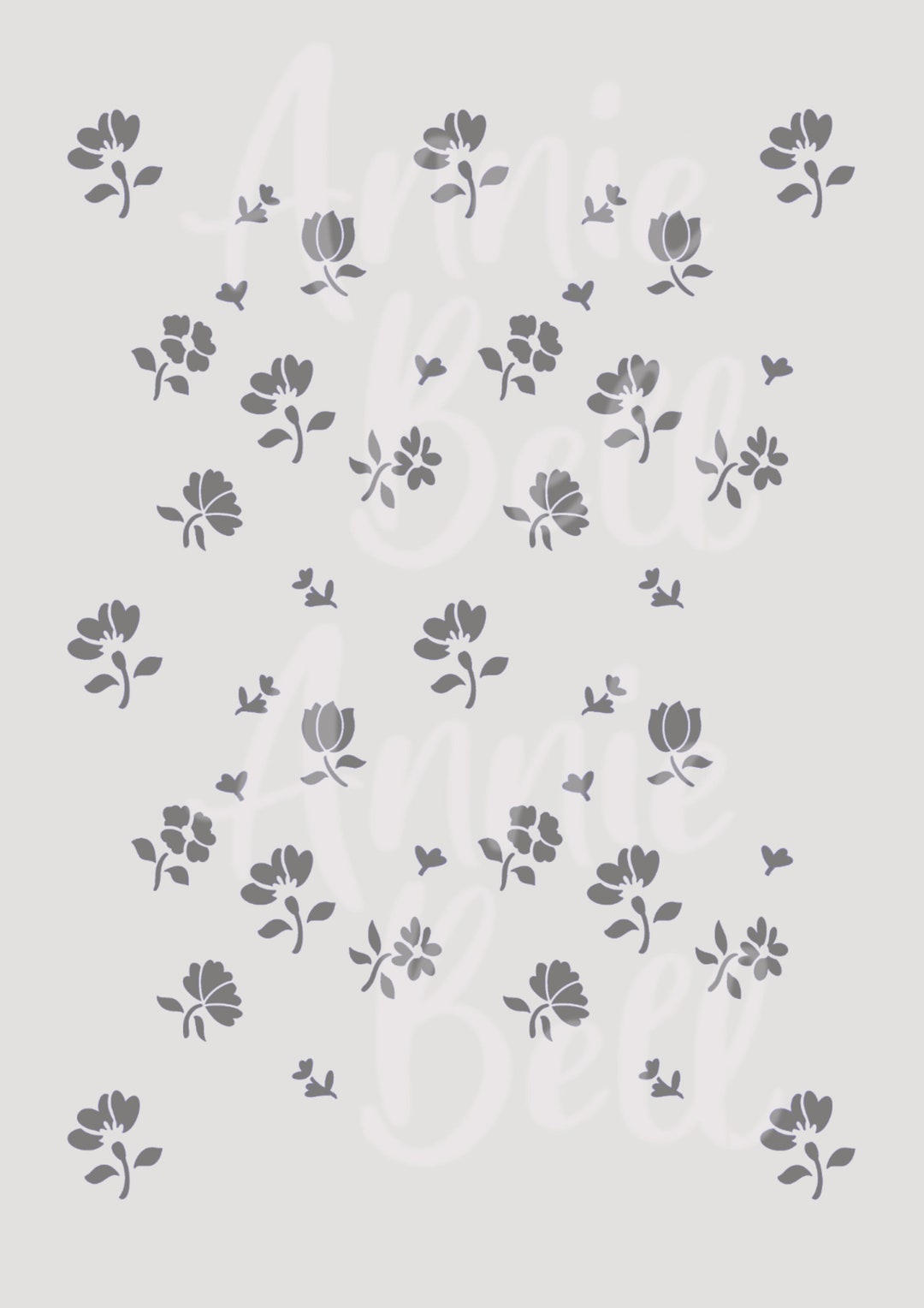 Floral Repeat Pattern Stencil 190 Micron Mylar Furniture Wall Art by ...