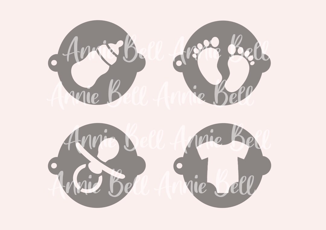 STENCILS 'baby Shower' Face Paint, Craft Mini Stencils (X 4) Superior ...
