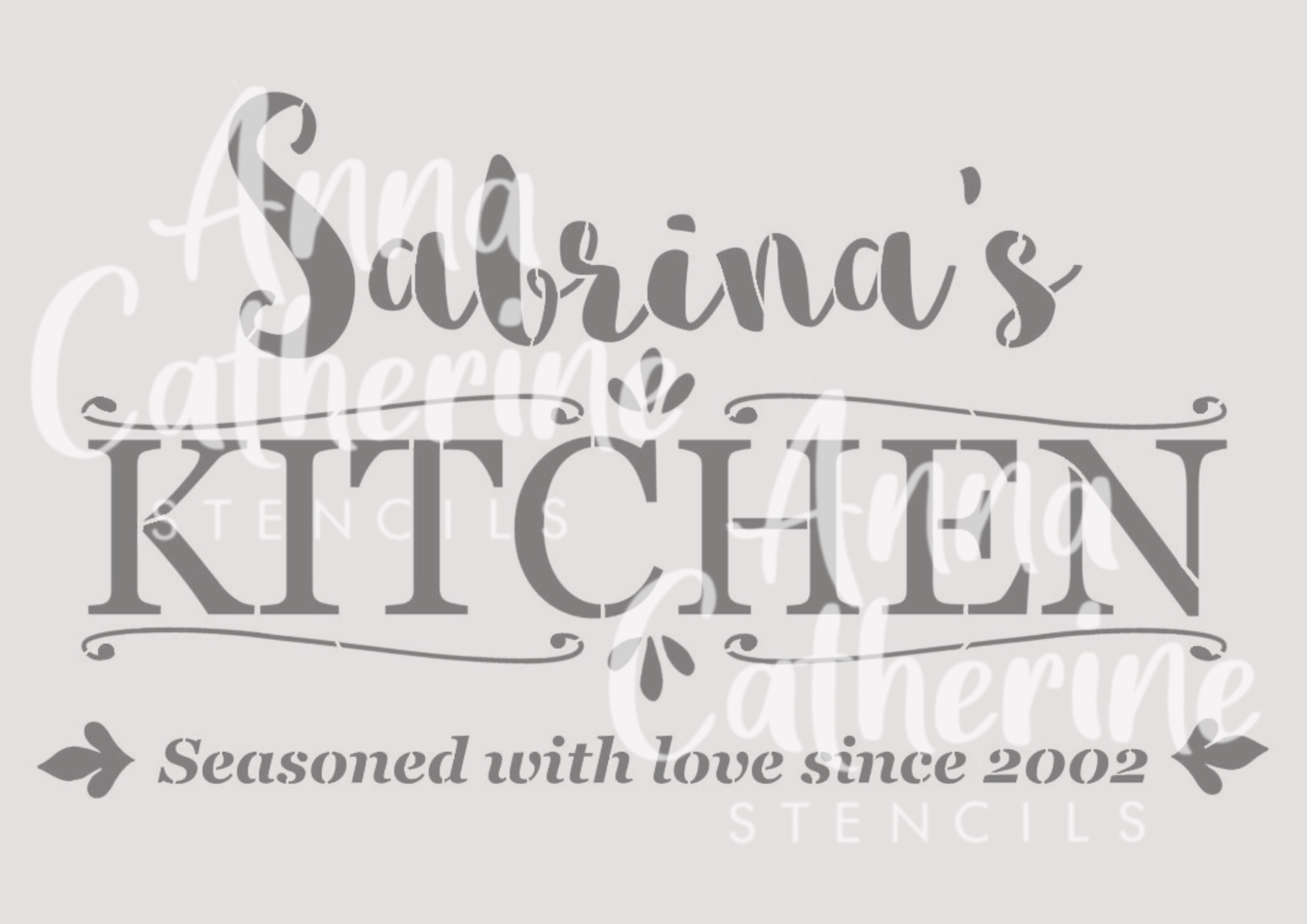 Personalised Kitchen Stencil Name Vintage Cooking Love - Etsy