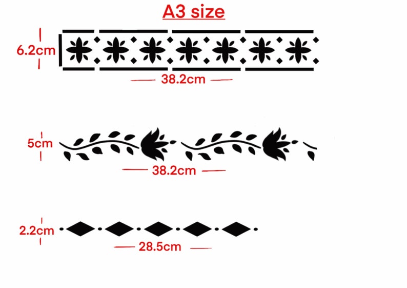 Indian style Stencil Indian inlay effect repeat pattern 190 | Etsy