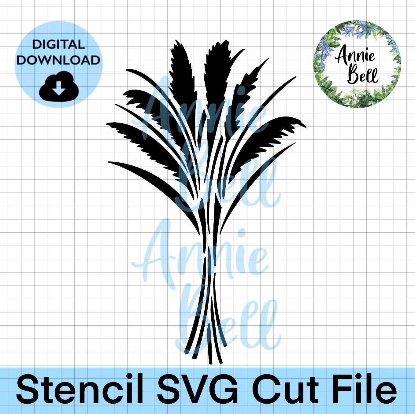 Shabby Chic Pampas Grass tallos de trigo Stencil SVG Cut File - Etsy España