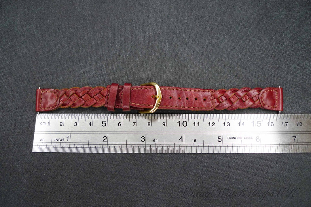NOS Vintage 1970's Brown 16mm Plaited Leather Watch Strap - Etsy
