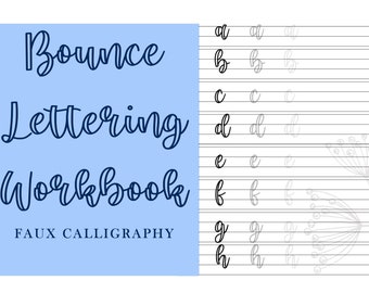 Bounce Lettering Worksheets - Etsy