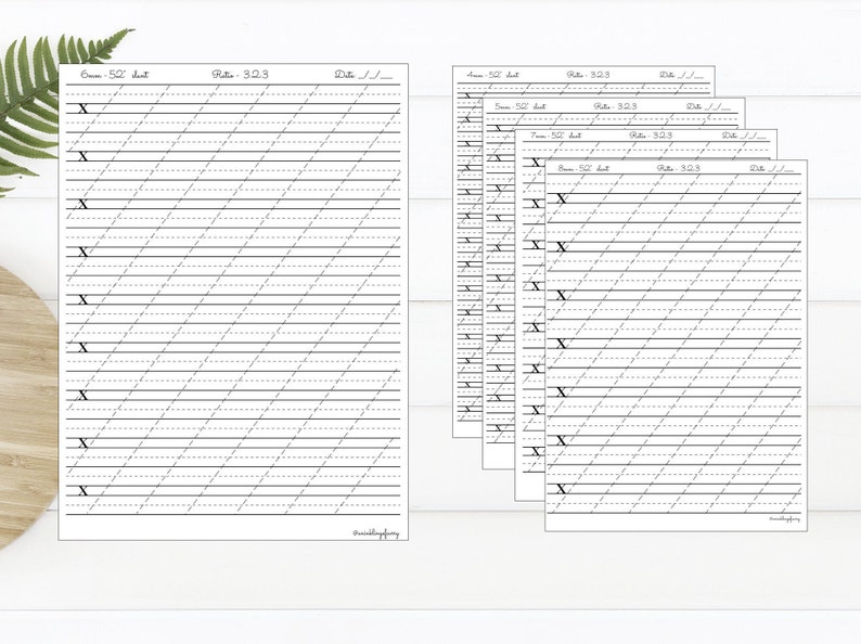 Blank Spencerian Calligraphy Guidelines Pack With 323 Ratio - Etsy