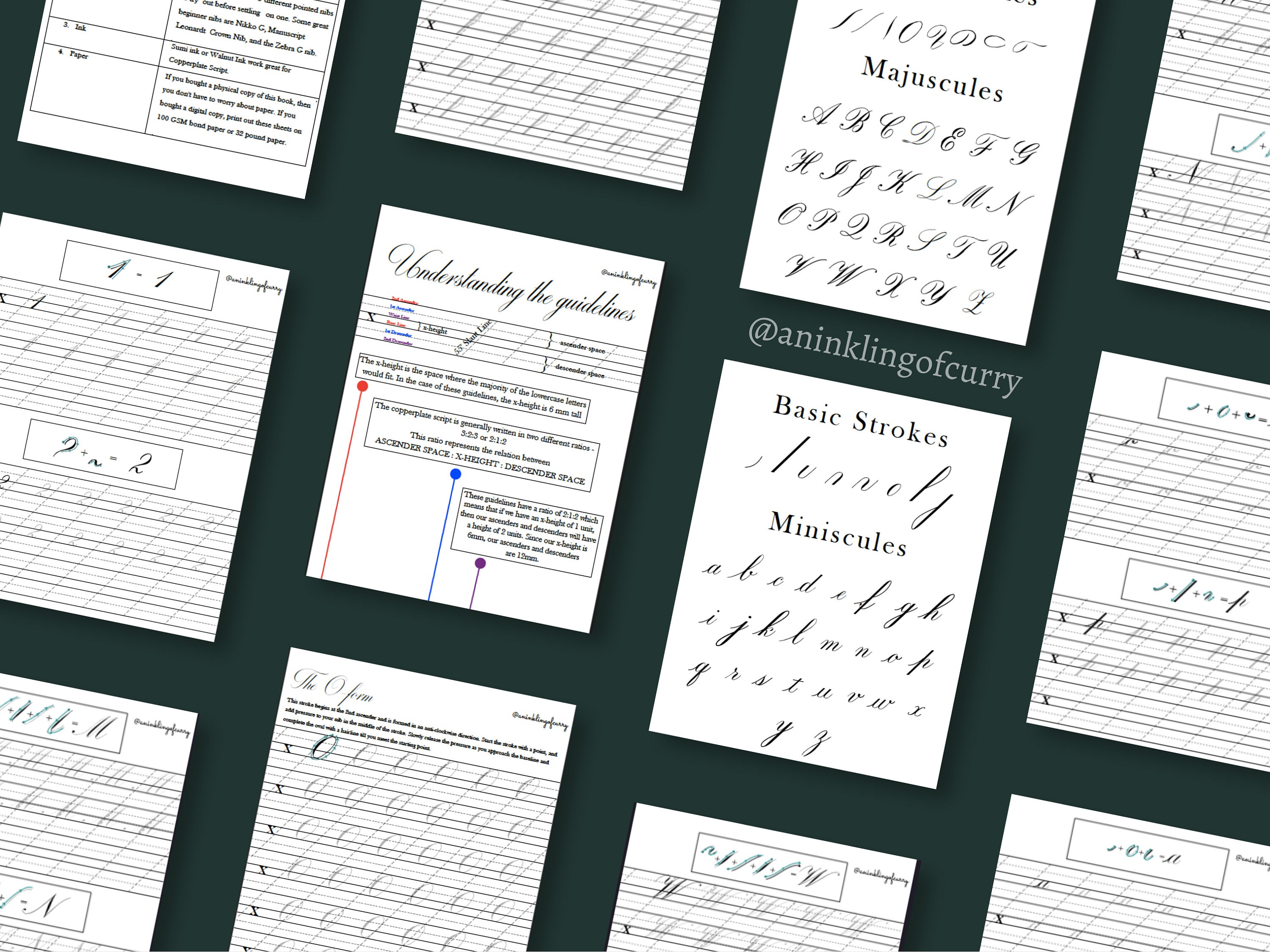 Printable Copperplate Calligraphy Workbook PDF Calligraphy for ...