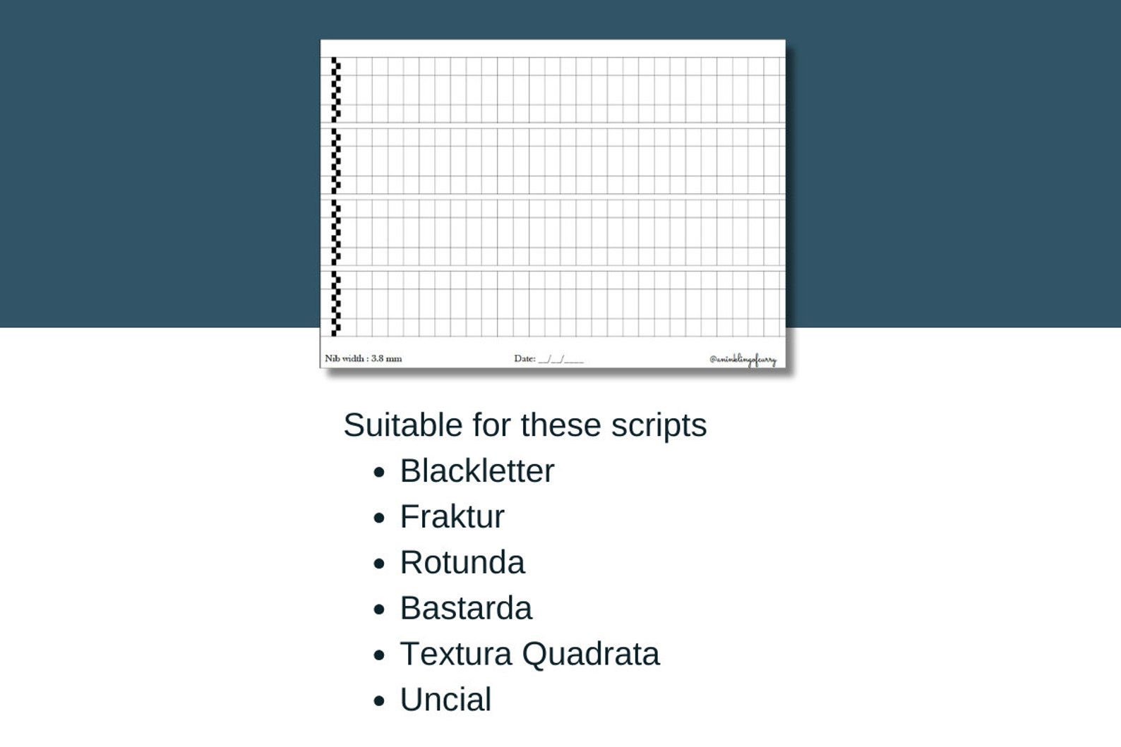 Guidelines Pack for Gothic Calligraphy to Use With Pilot Parallel 6mm ...