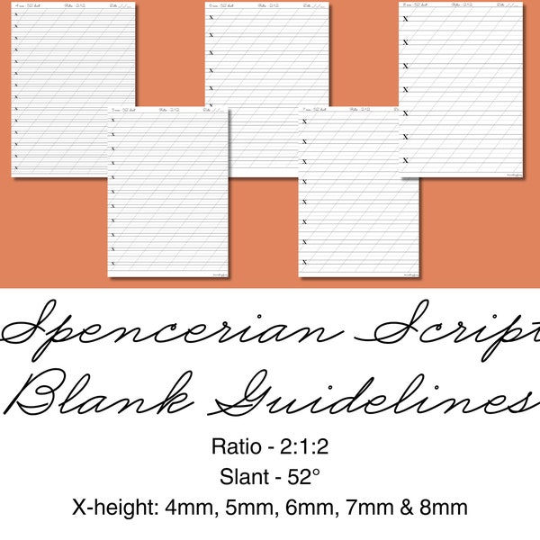 Buy Blank Copperplate Calligraphy Guidelines Pack With 212 Ratio 4mm 8 ...