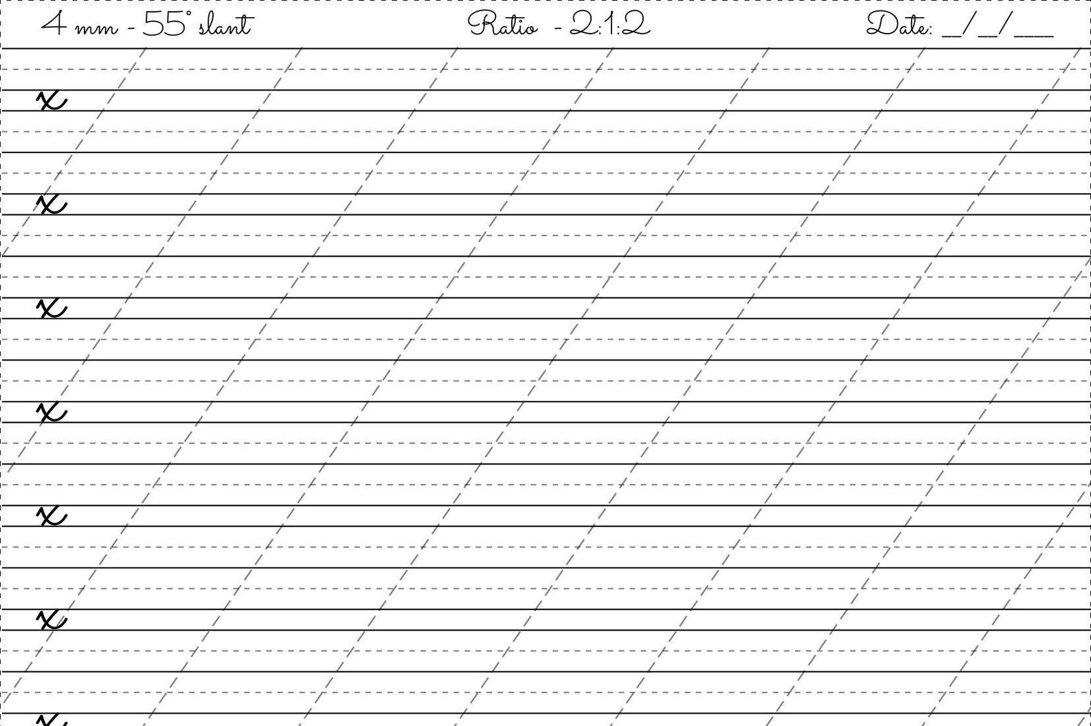 Blank Copperplate Calligraphy Guidelines Pack with 212 ratio | Etsy