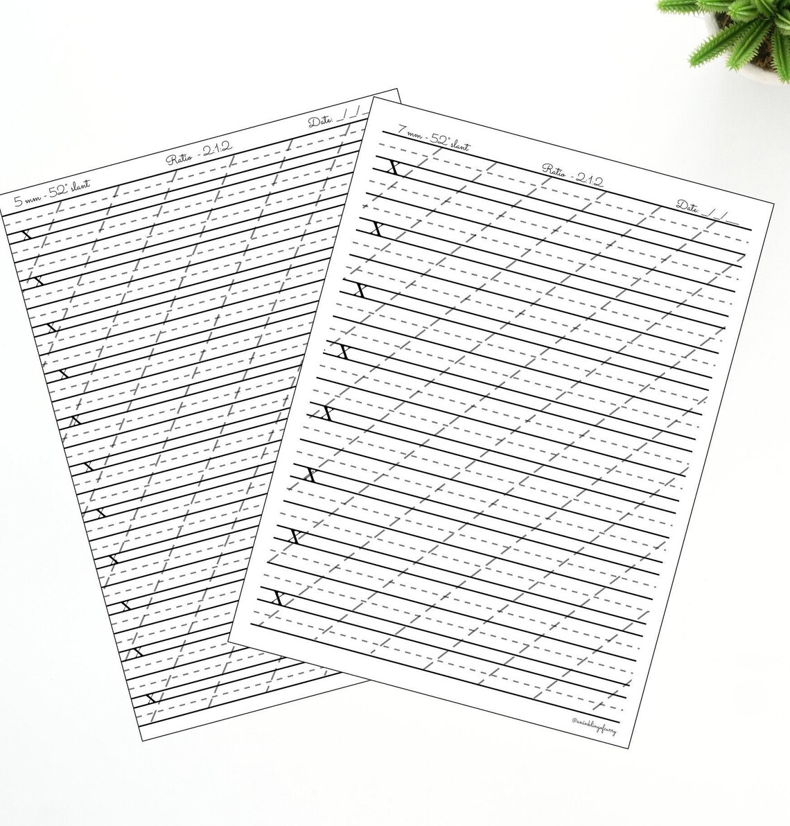 Spencerian Script Practice Sheets blank Calligraphy - Etsy