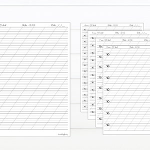 Blank Copperplate Calligraphy Guidelines Pack with 212 ratio | Etsy
