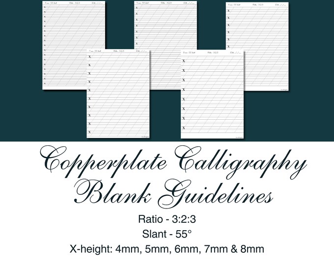Beginner Level 2 Copperplate Calligraphy Blank Practice Sheet ...