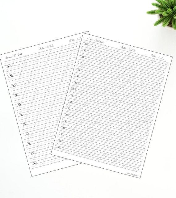 Blank Copperplate Calligraphy Guidelines Pack With 323 Ratio | Etsy