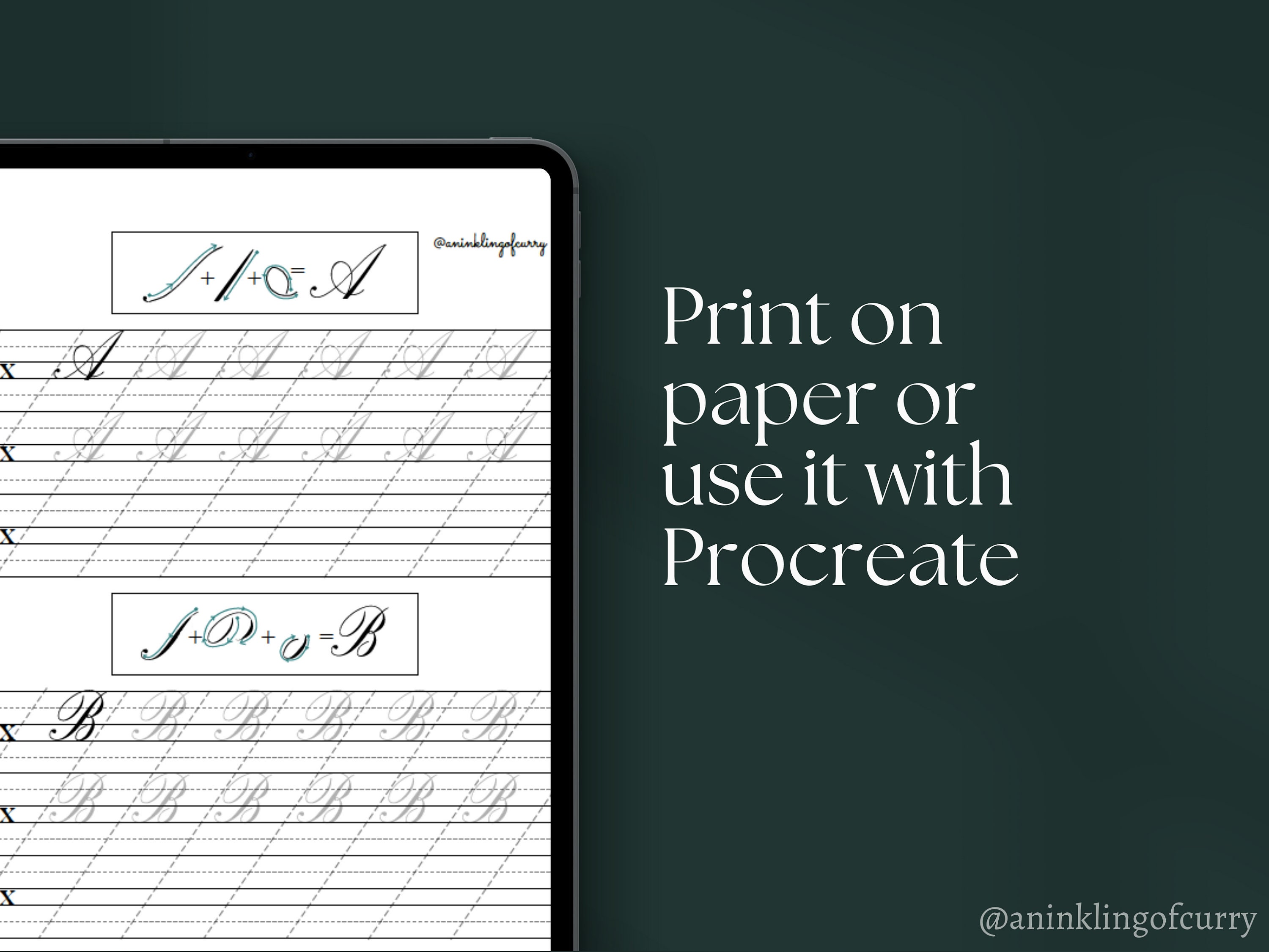 Printable Copperplate Calligraphy Workbook PDF Calligraphy for ...