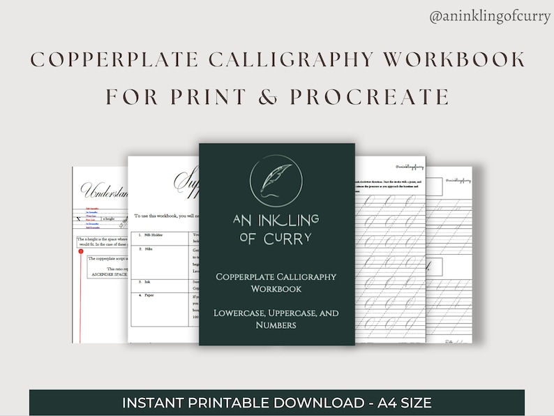 Printable Copperplate Calligraphy Workbook PDF Calligraphy for ...