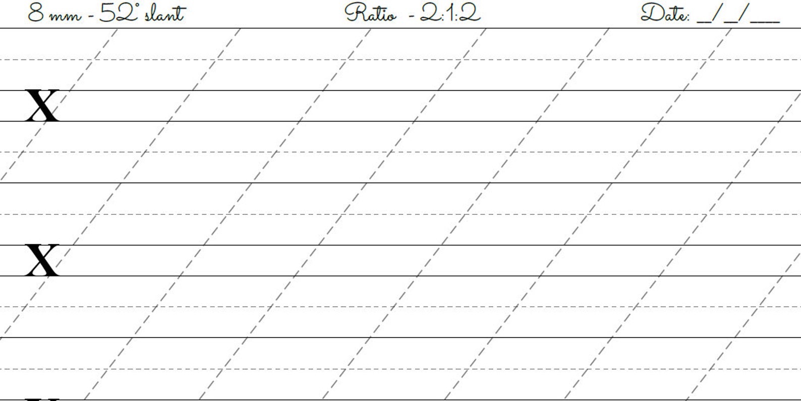 Spencerian Script Practice Sheets blank Calligraphy - Etsy