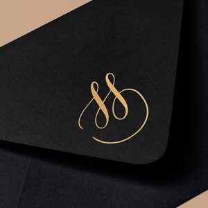 SS Monogram Wedding Logo Handwritten Calligraphy Monogram Copperplate Monogram Wedding Monogram ...