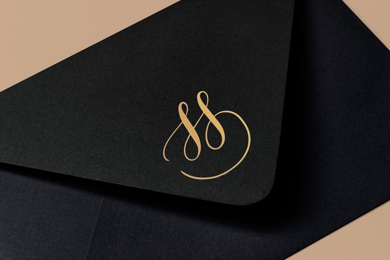 SS Monogram Wedding Logo Handwritten Calligraphy Monogram Copperplate ...