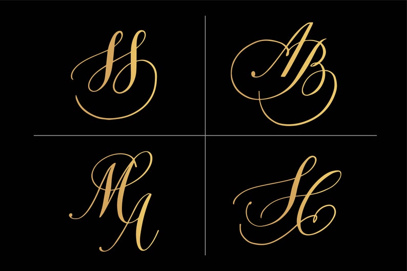 Custom Calligraphy Monogram | Wedding Logo | Handwritten Calligraphy ...