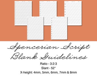 Buy Blank Copperplate Calligraphy Guidelines Pack With 212 Ratio 4mm 8 ...