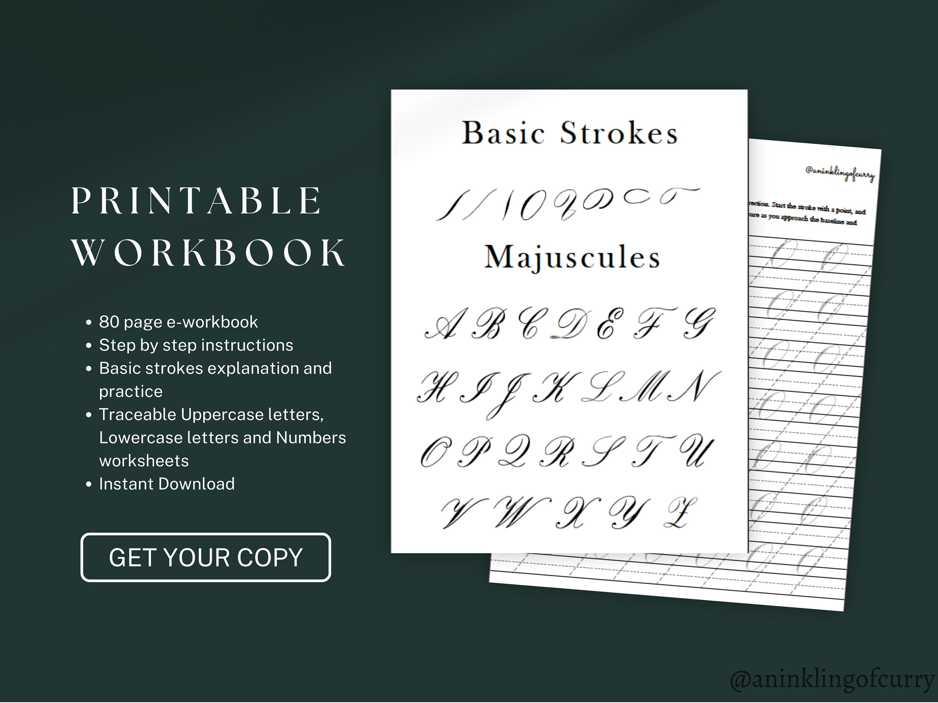 Printable Copperplate Calligraphy Workbook PDF Calligraphy for ...